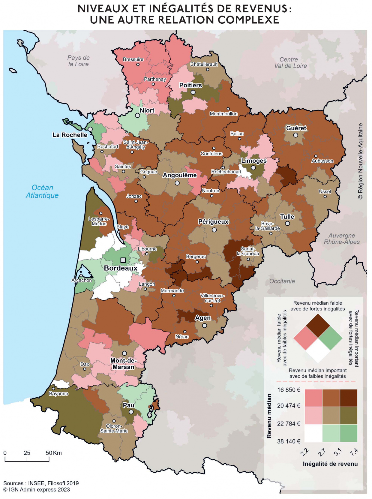 La Nouvelle-Aquitaine par les cartes